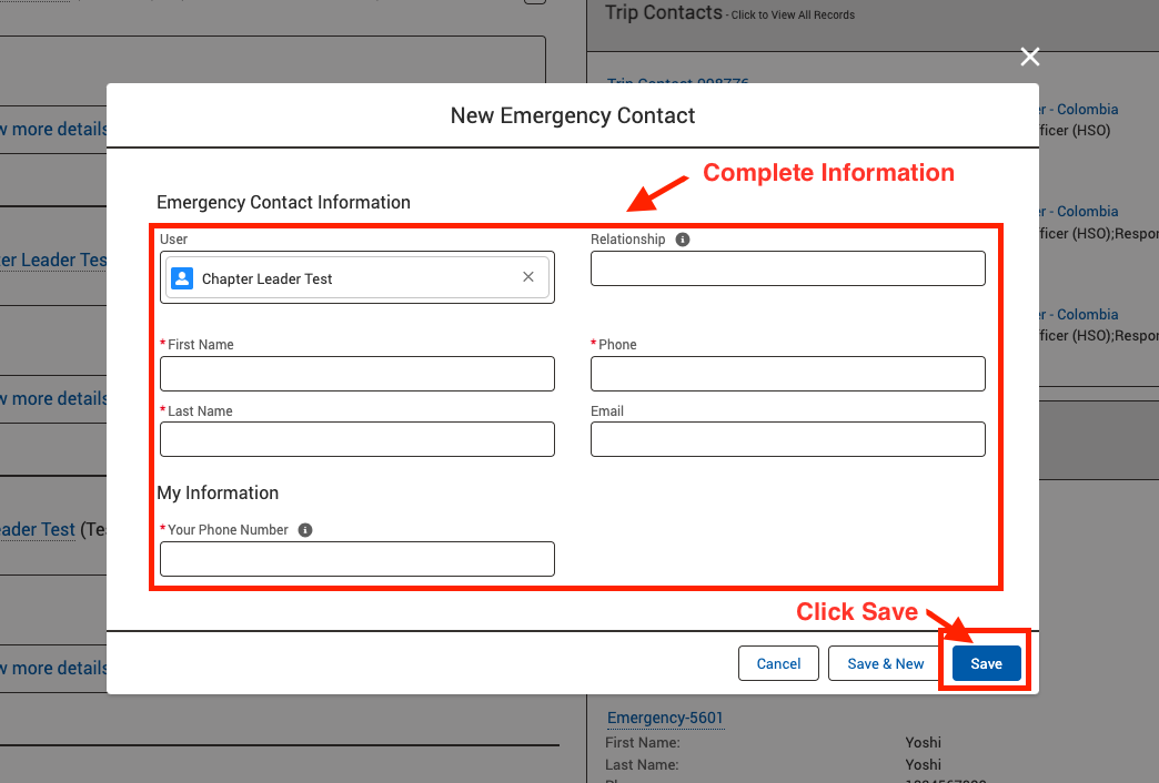 How to Add your Emergency Contact