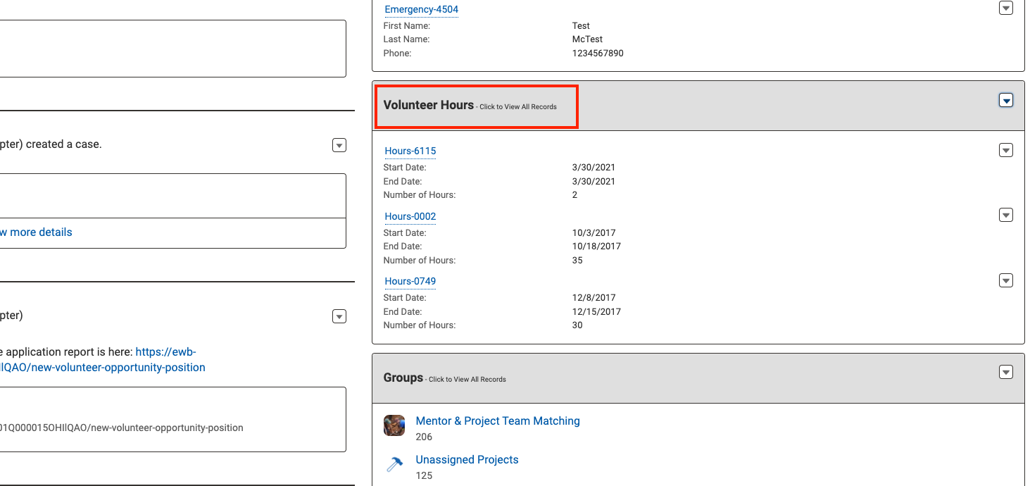 Volunteer Profile: Entering Volunteer Hours
